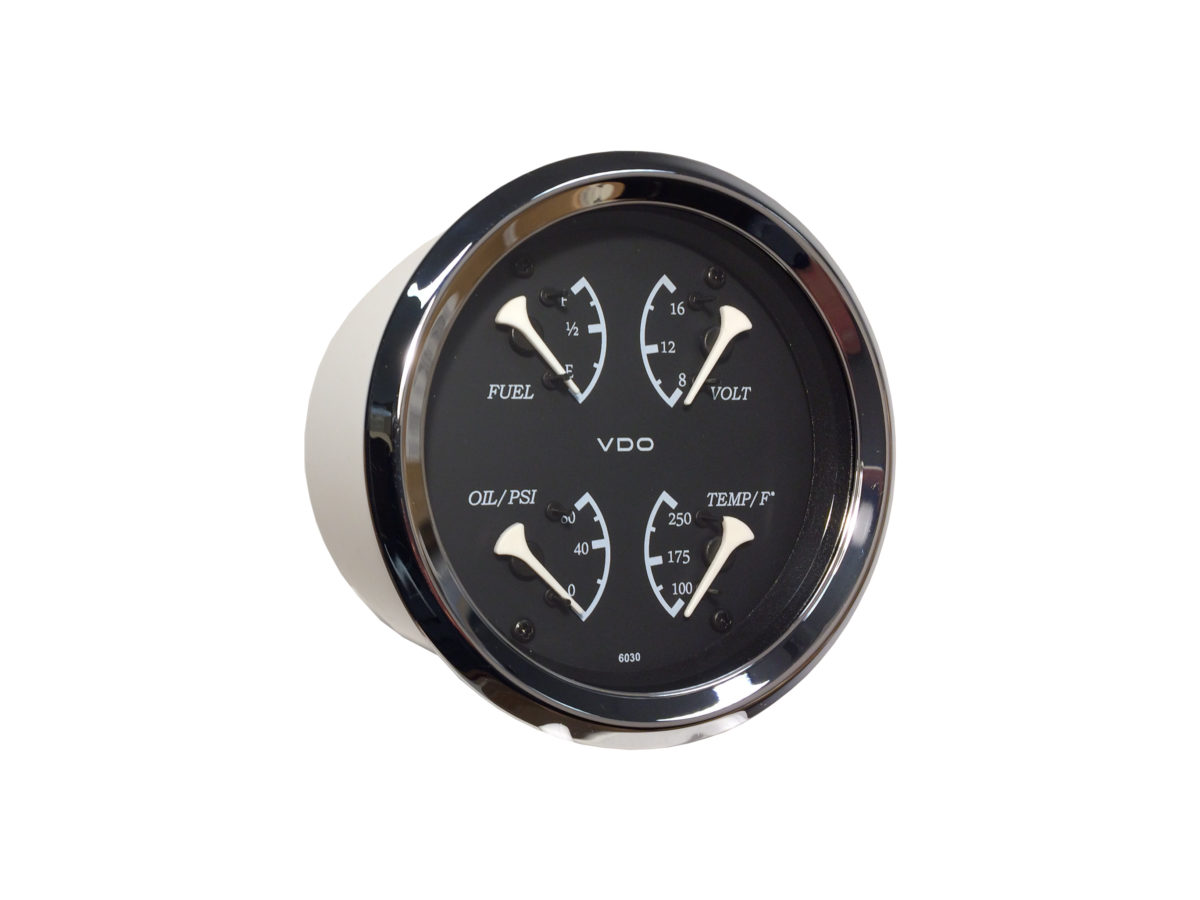 4 in 1 Gauge 80PSI/250F/E-F/8-16 Volt - VDO Instruments