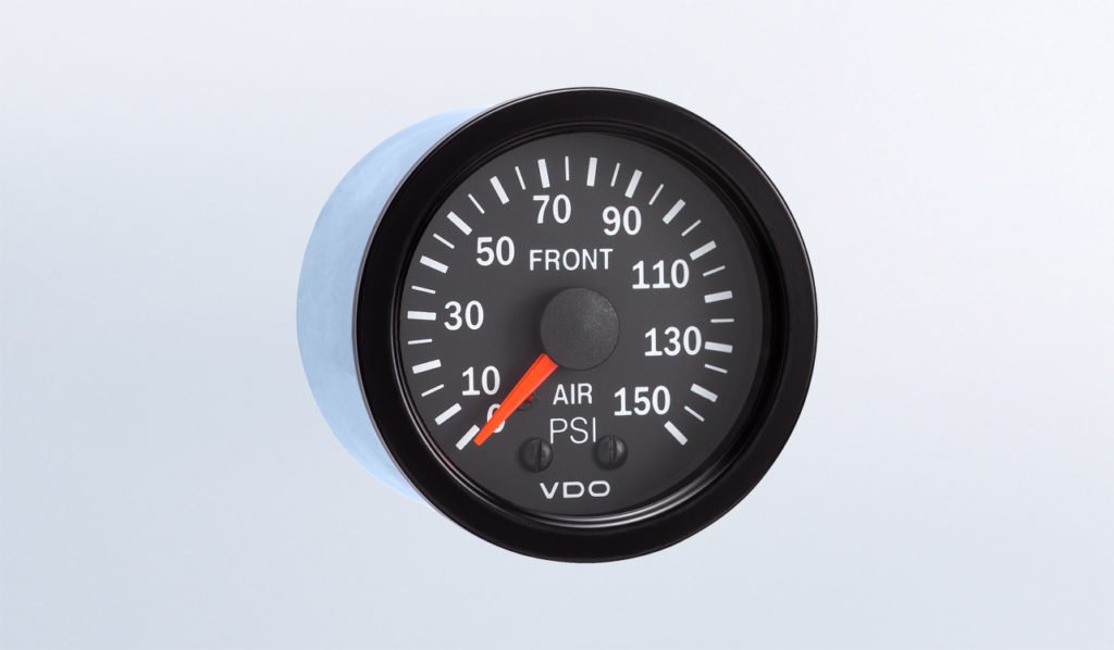 150 PSI Mechanical Air Pressure Gauge, "Front", 12V - VDO Instruments