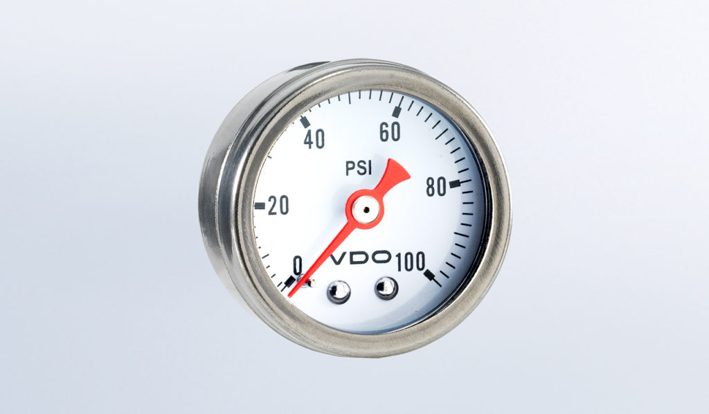 Direct Mount 100 PSI Mechanical Pressure Gauge, 1 1/2" Diameter, White ...