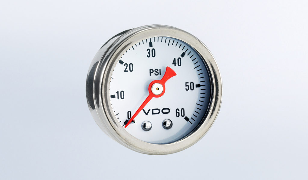 Direct Mount 60 PSI Mechanical Pressure Gauge, 1 1/2" Diameter, White ...