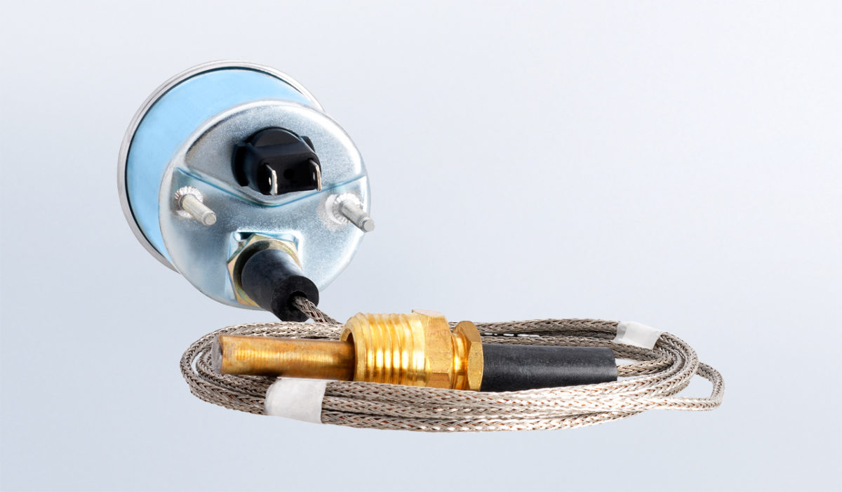 265°F Mechanical Temperature Gauge with 72" Capillary, 12V - VDO ...