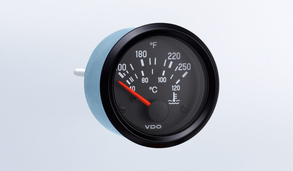 250°F/120°C Water Temperature Gauge, Use with VDO Sender, 12V, 24V, M4 ...