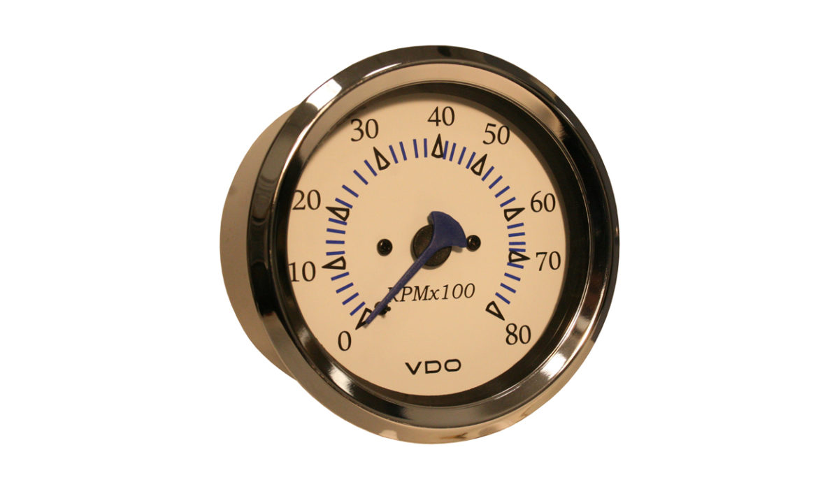 Cockpit Marine White 8000RPM 3 3/8" (85mm) Outboard Tachometer. 12V ...