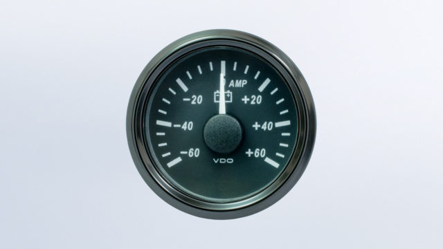 SingleViu 52mm J1939 60A ammeter gauge. Retail pack with harness - VDO ...