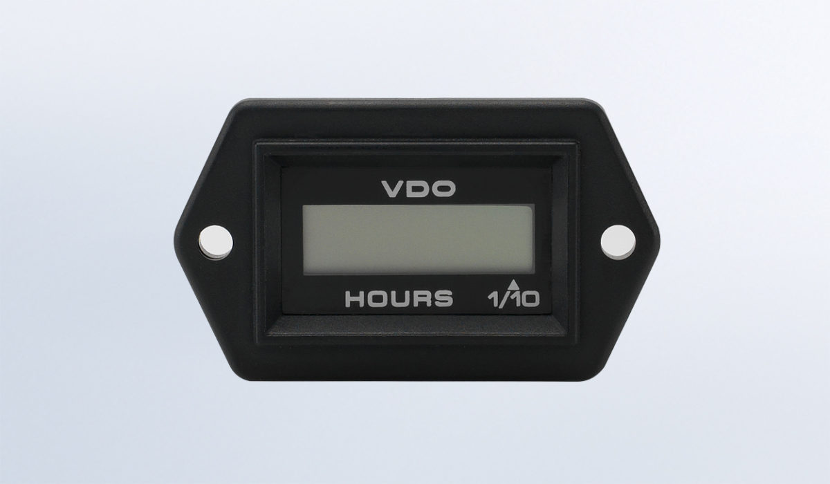 2 Hole Flange Hourmeter, 100K Hours, LCD, 12-32V - VDO Instruments