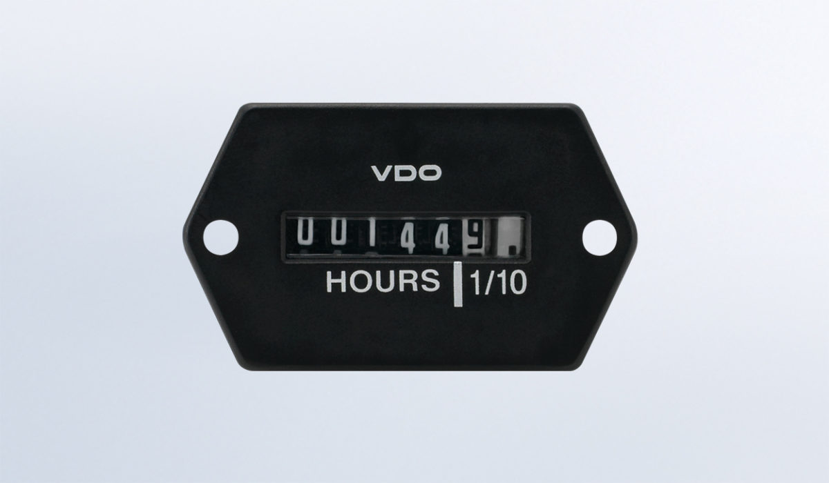 2 Hole Flange Hourmeter, 10K Hours, Non Illuminated, 12-60V - VDO ...